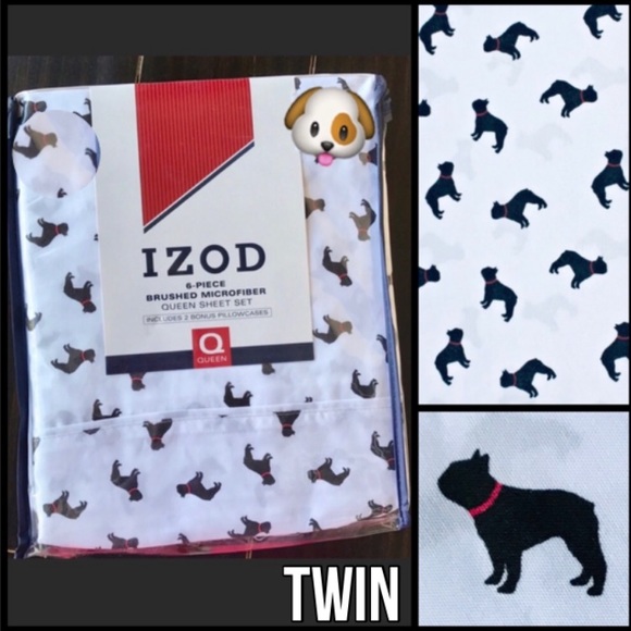 Izod | Bedding | Izod French Bulldog Frenchie Boston Twin Sheet Set ...